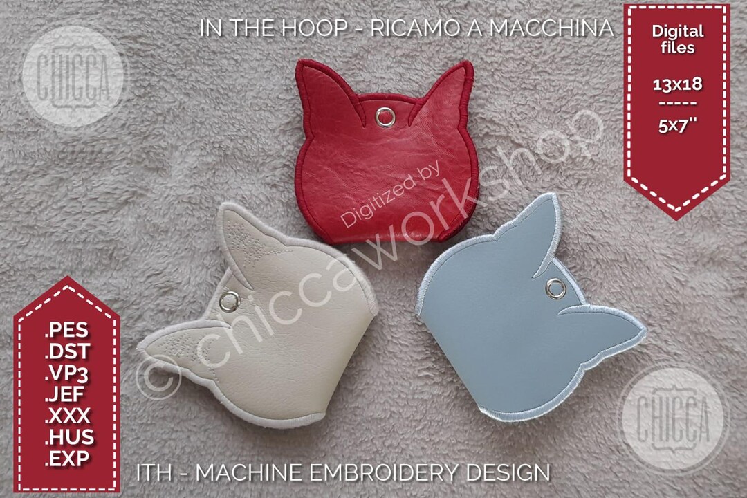 ITH Coin Purse Cat - Machine Embroidery With Tutorial - Etsy