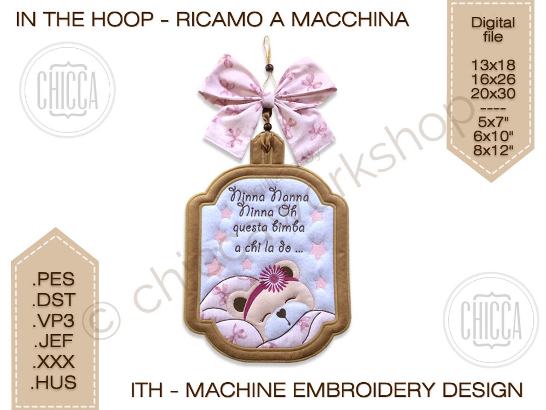 ITH Cot Mobile Teddy Girl - Machine Embroidery Design With Tutorial - Etsy