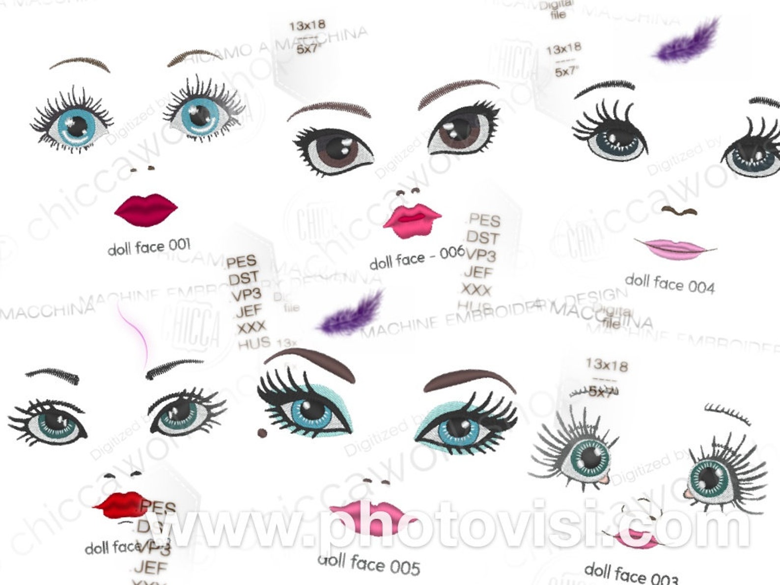 Dolls Faces for Rag Dolls - Machine Embroidery Design - Etsy