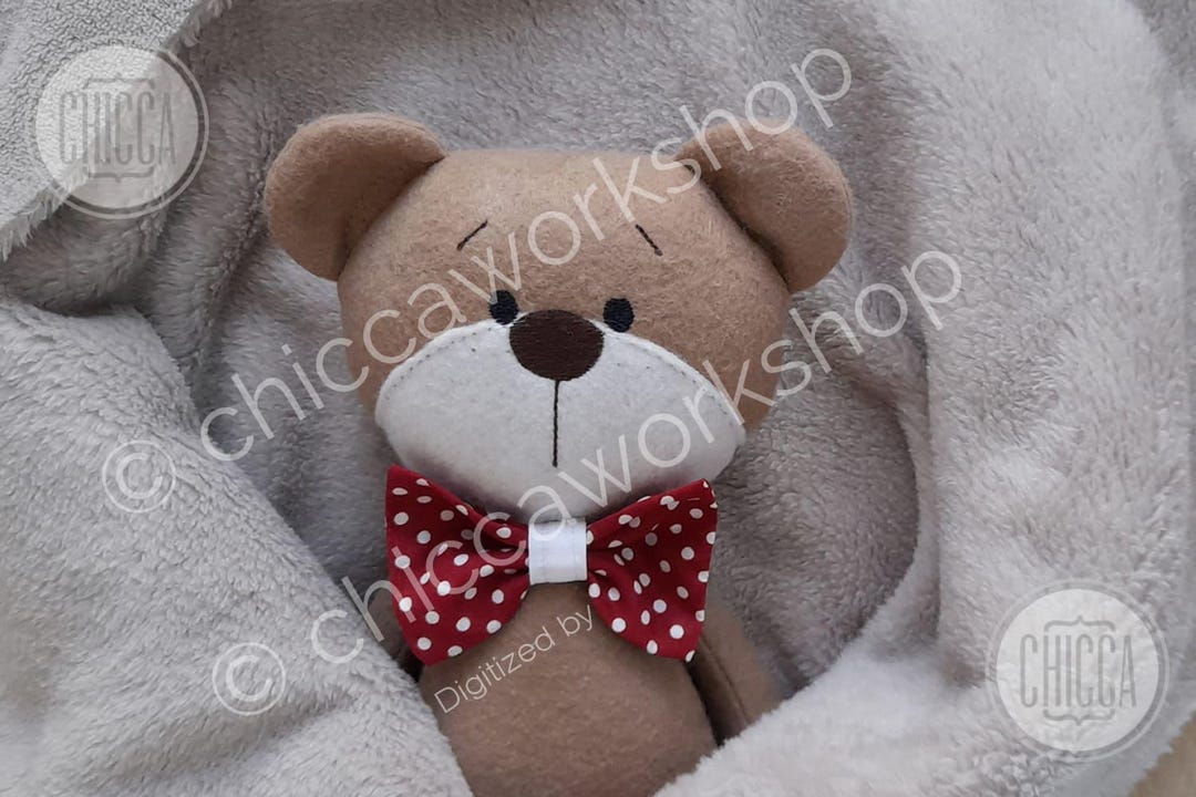 ITH - Stuffed Teddy Bear - Machine Embroidery With Tutorial - Etsy