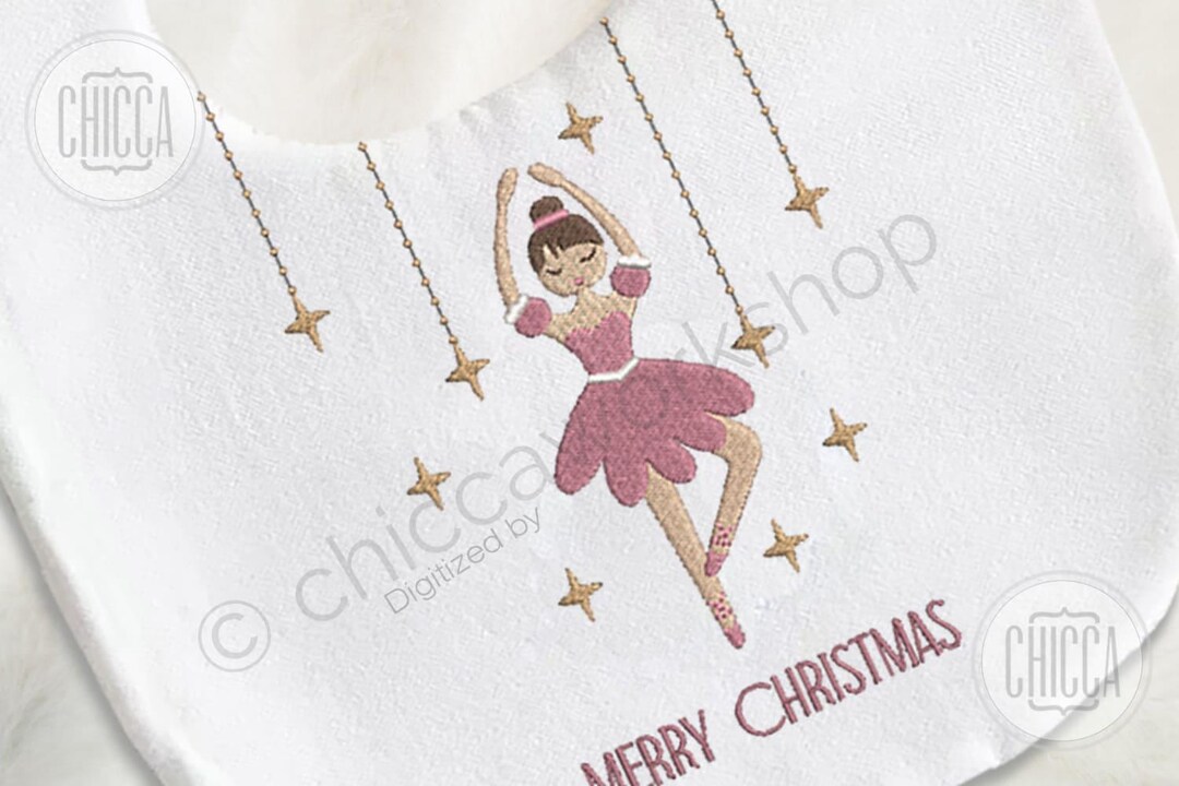ITH Ballerina/nutcracker Bib / Machine Embroidery With Instructions - Etsy