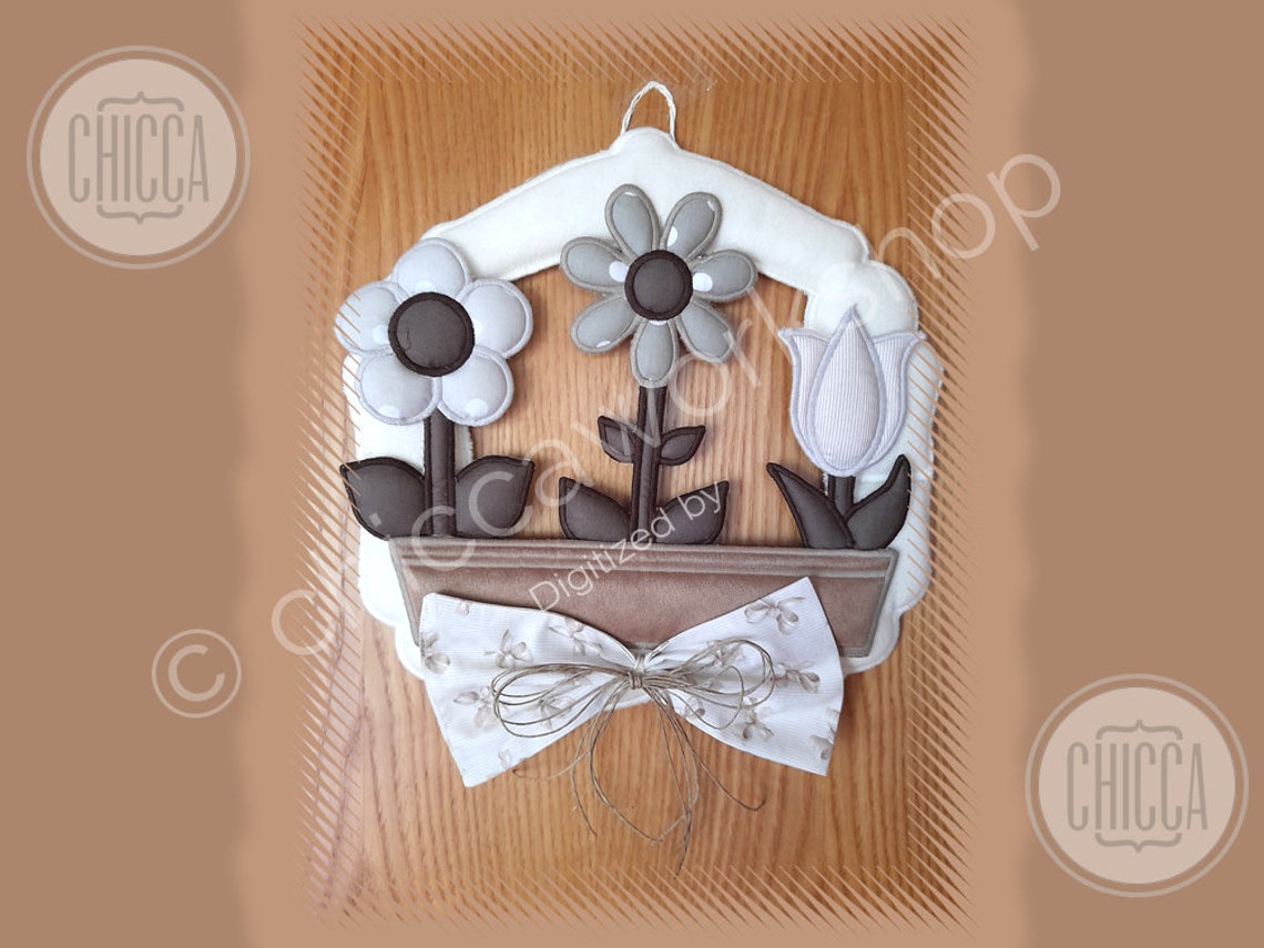 ITH Flower Wreath Machine Embroidery Design With Tutorial | Etsy