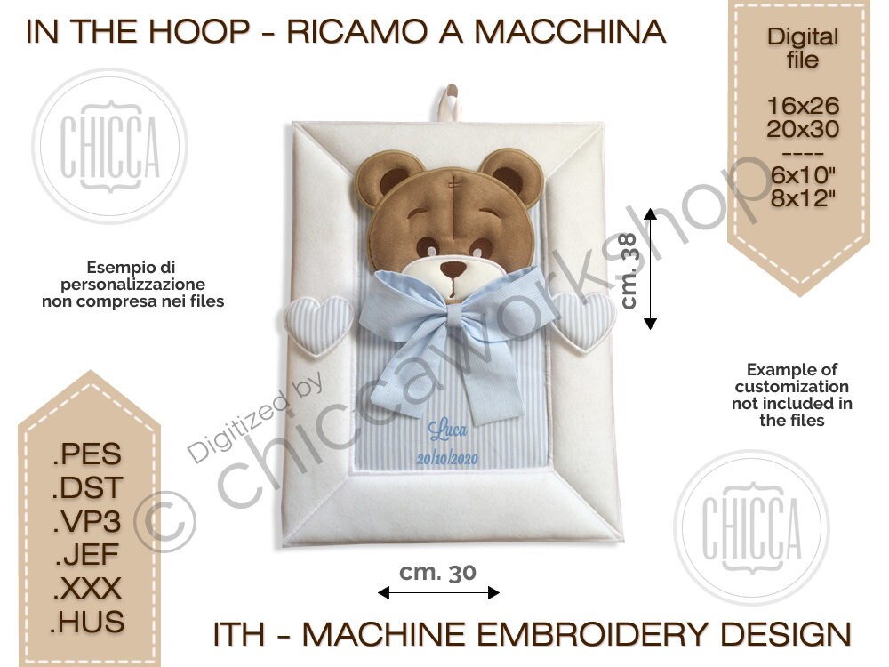 ITH Teddy Baby Shower - Machine Embroidery Design With Tutorial - Etsy