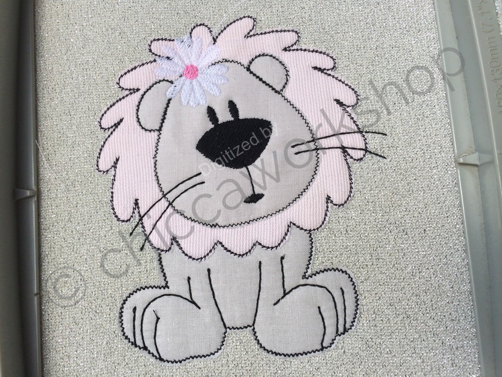 Lion Raw Edge and Machine Embroidery Design - Etsy