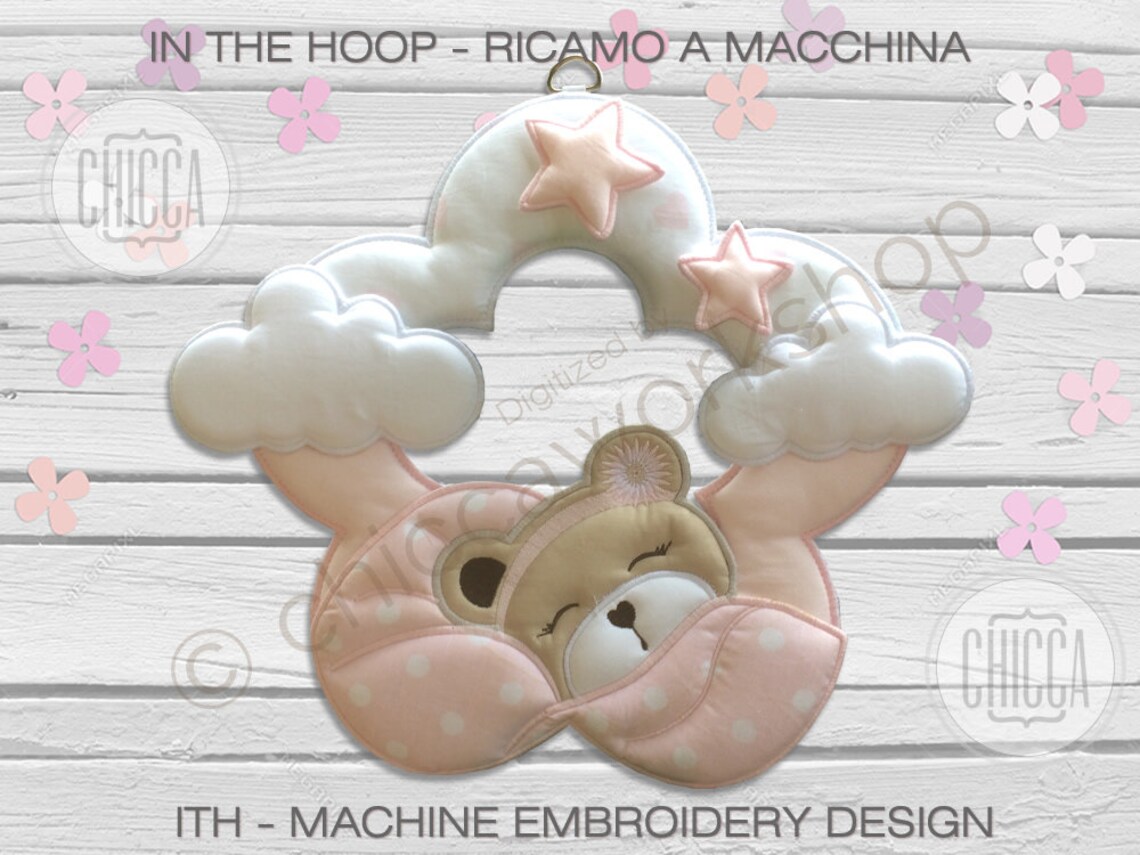 ITH Bear Garland Machine Embroidery Design With Tutorial - Etsy