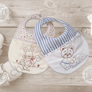 ITH Teddy Bicolor Bib - Machine Embroidery With Tutorial - Etsy
