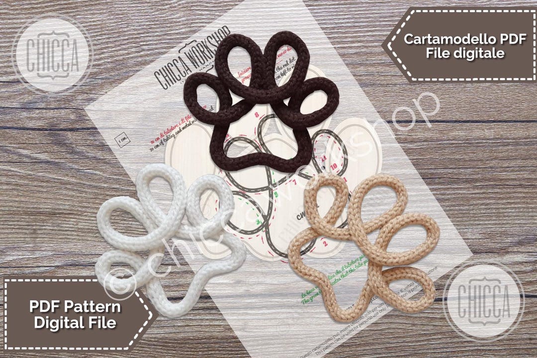Dog Paw Tricotin PDF Pattern - Etsy