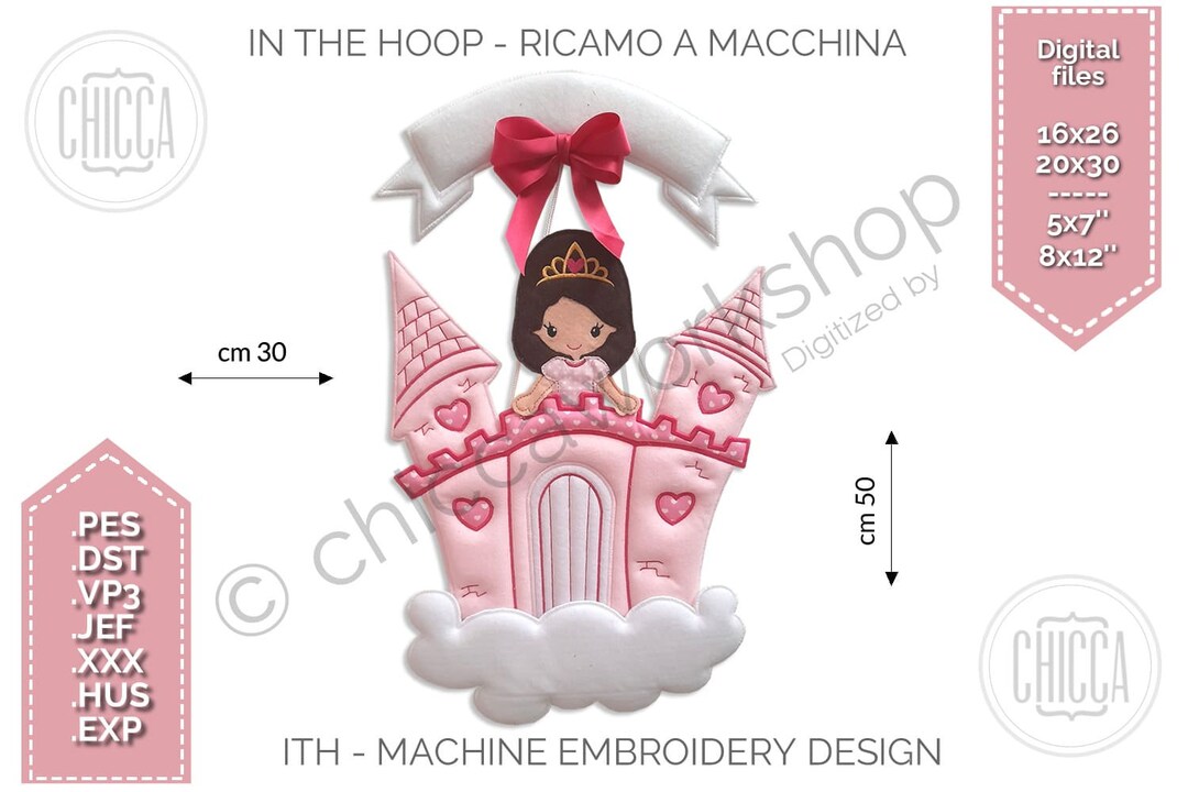 ITH Princess Castle - Machine Embroidery Design With Tutorial - Etsy