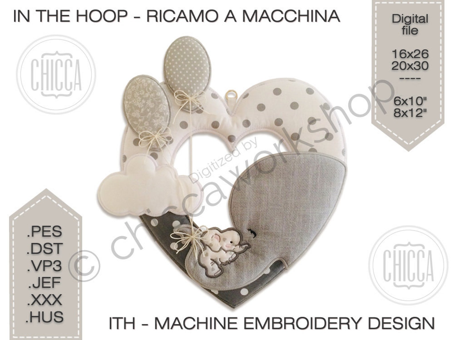 ITH Heart Garland Machine Embroidery Design With Tutorial | Etsy