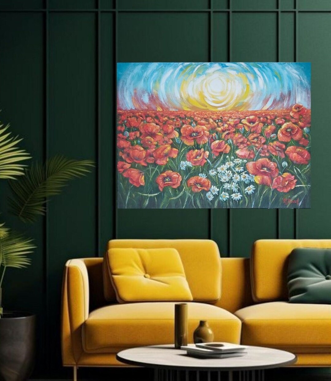 Landscape With Poppies. Structure Painting .impressionism. - Etsy