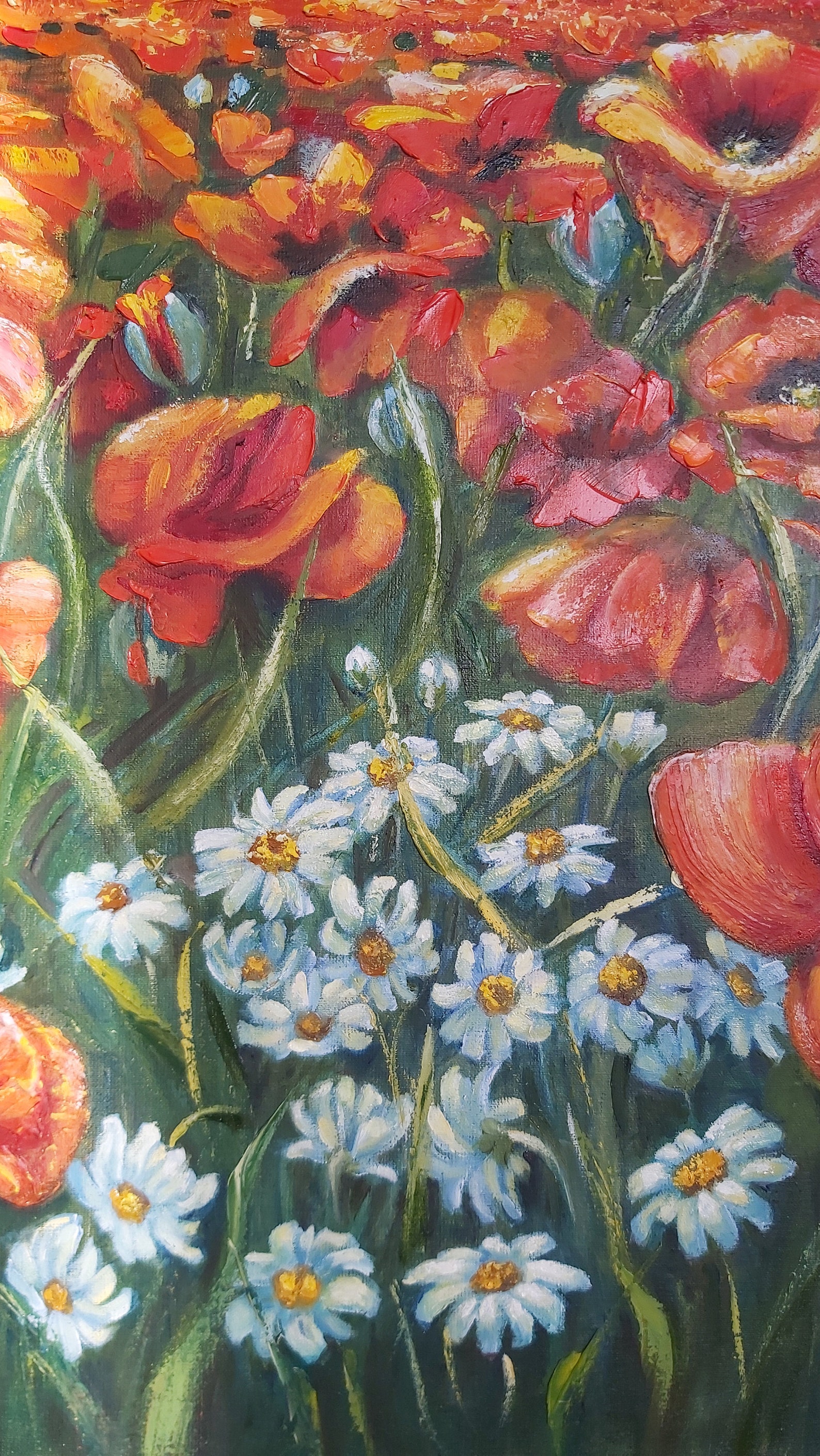 Landscape With Poppies. Structure Painting .impressionism. - Etsy