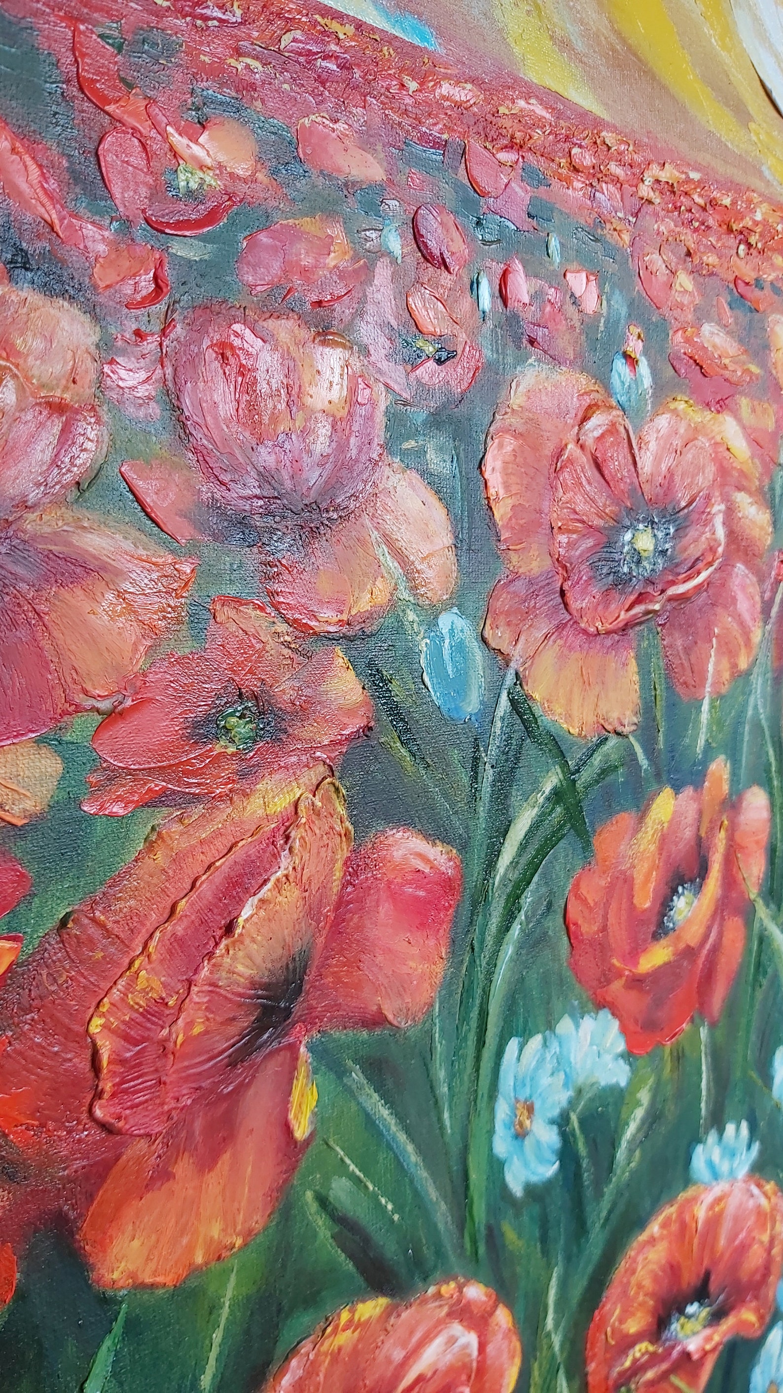 Landscape With Poppies. Structure Painting .impressionism. - Etsy