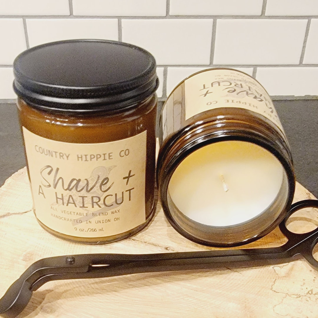 SHAVE + A HAIRCUT Apothecary-inspired Candle - Etsy