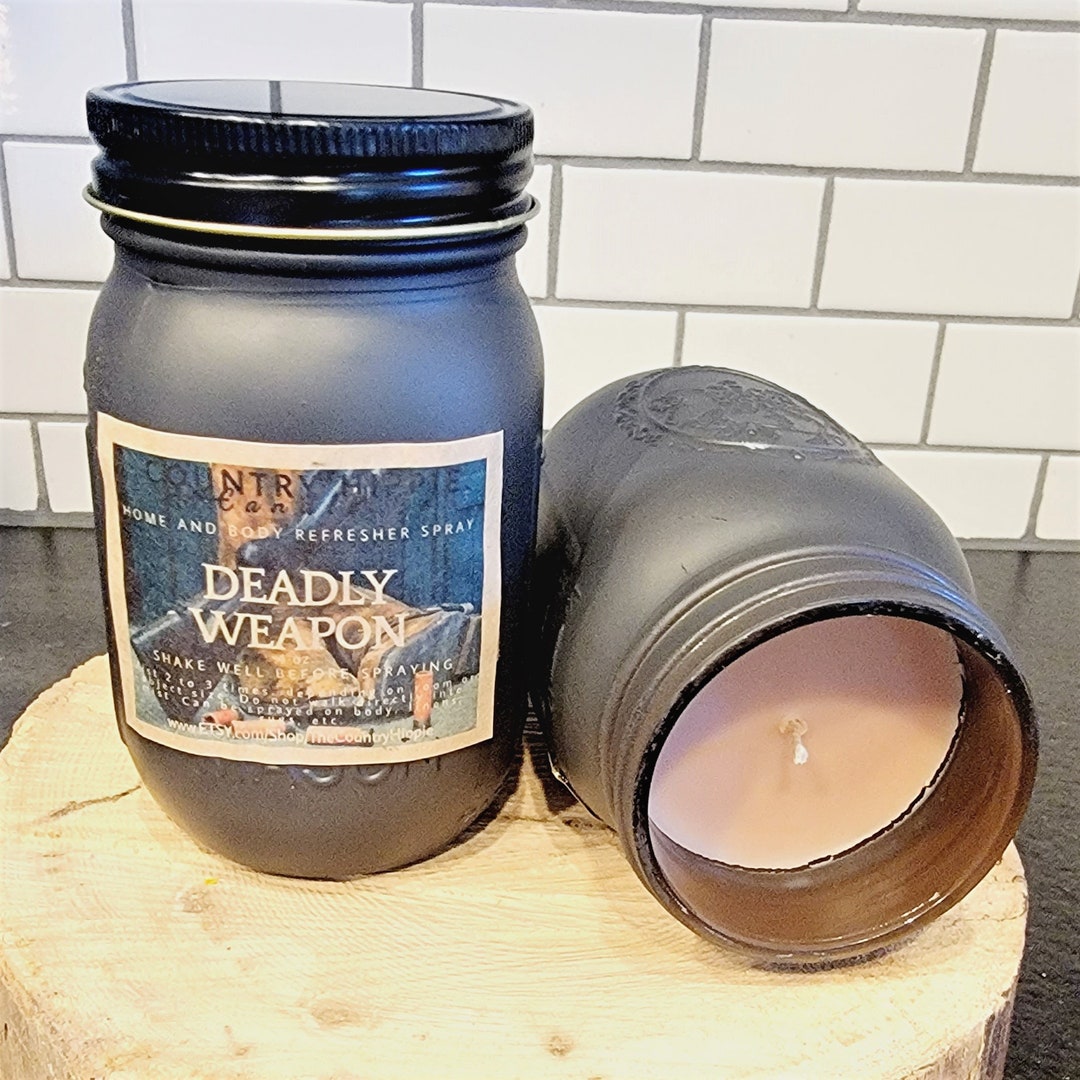DEADLY WEAPON Chalk-painted Rustic Farmhouse Jar Candle 16 Oz. - Etsy
