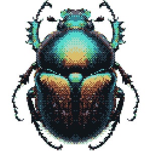 Iridescent Scarab Beetle - Downloadable Cross Stitch Pattern - Etsy