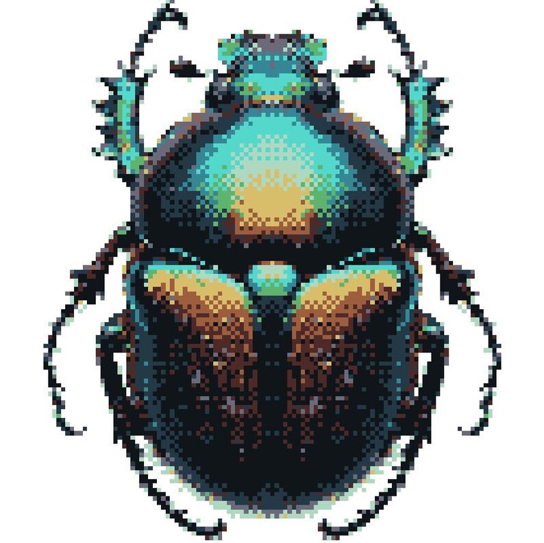 Iridescent Scarab Beetle Downloadable Cross Stitch Pattern - Etsy