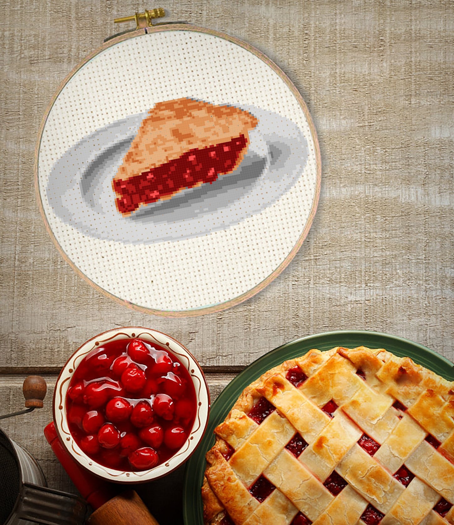 Slice of Cherry Pie - Downloadable Cross Stitch Pattern - Etsy