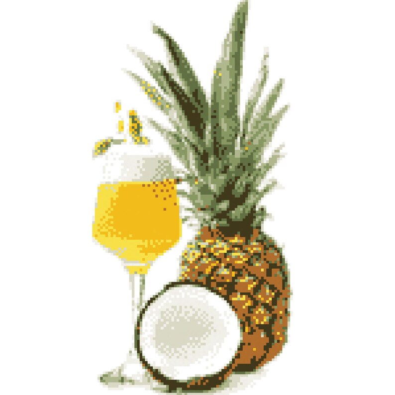 Pina Colada - Downloadable Cross Stitch Pattern - Etsy