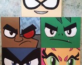 Items similar to Teen Titans Go! Canvas Painting Set of 5 (16x20" each ...