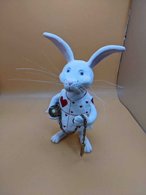 White Rabbit alice in Wonderland Polymer Clay - Etsy