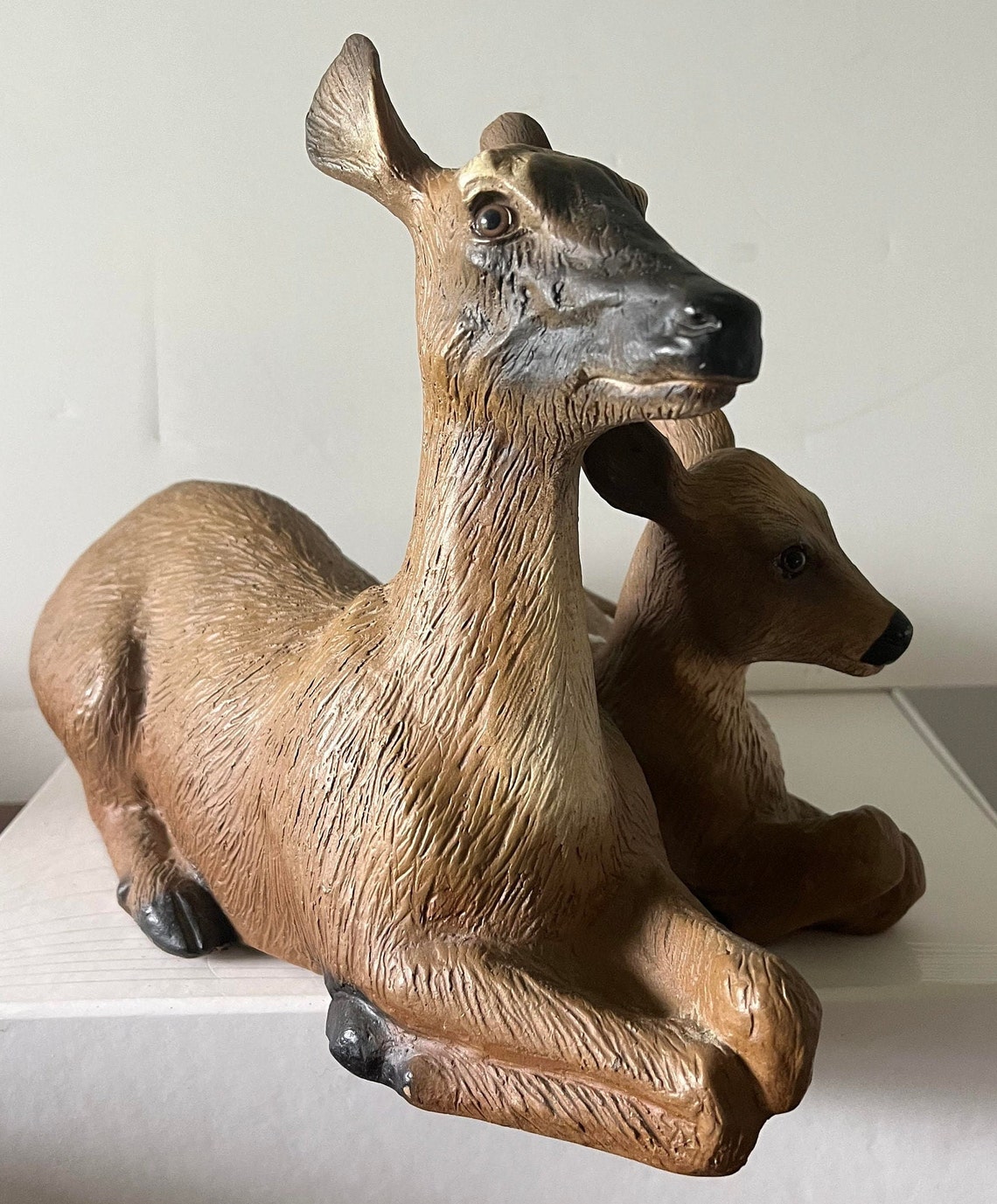 Deer Pals Brown Doe Deer Fawn Figurine Mother's Love Tabletop Decor 10l ...