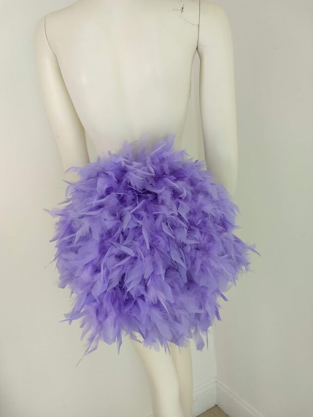 Lavender Simple Economical Feather Tail Fan Tail Back Bustle - Etsy