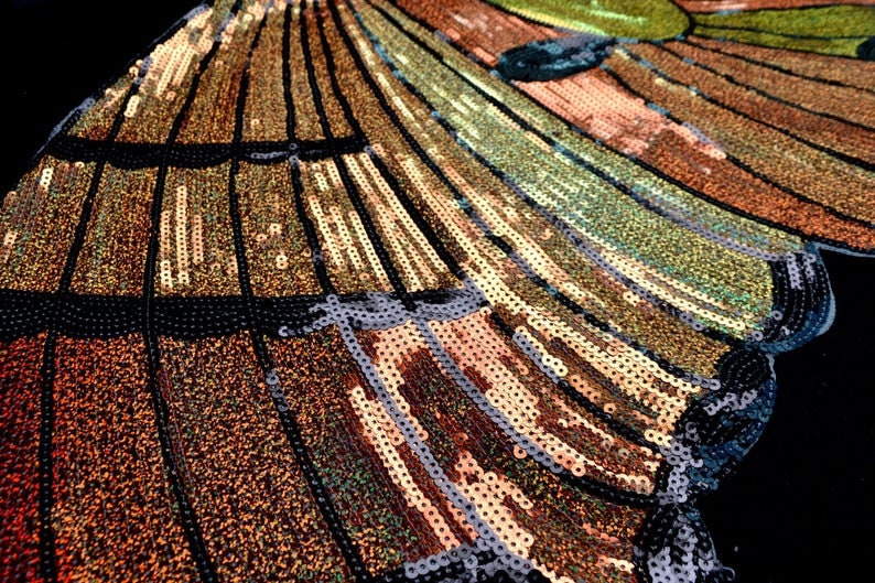 Butterfly Large Sequin Applique Wide 43" Long 34" Wings 103 CM X 87 CM ...