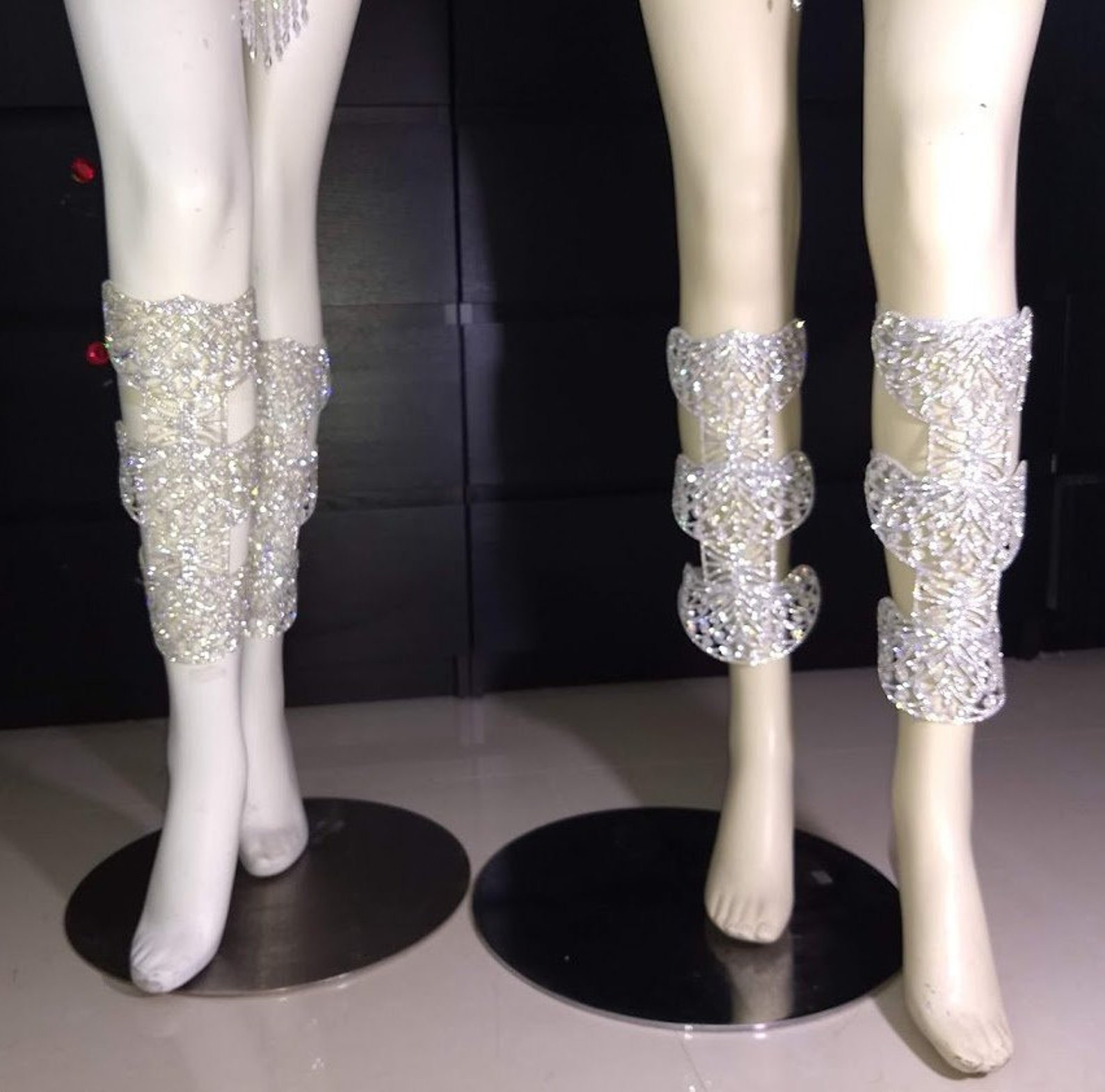 Rhinestone Leg Pieces Leg Sleeves Leg Wrist Crystal Leg | Etsy