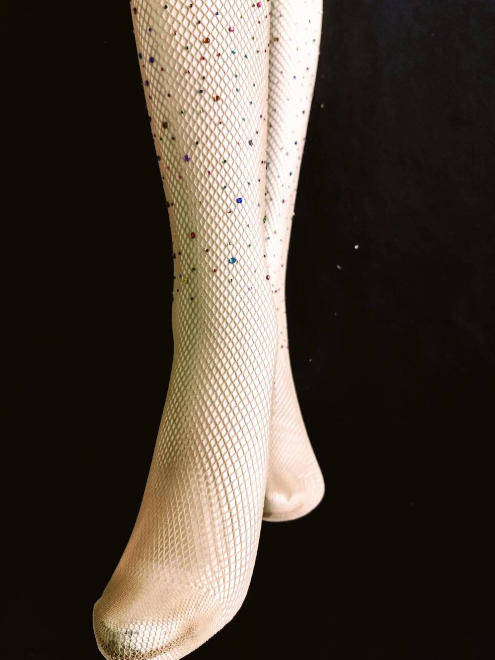 Original Multi Color Rhinestones on NUDE Color Fishnet - Etsy