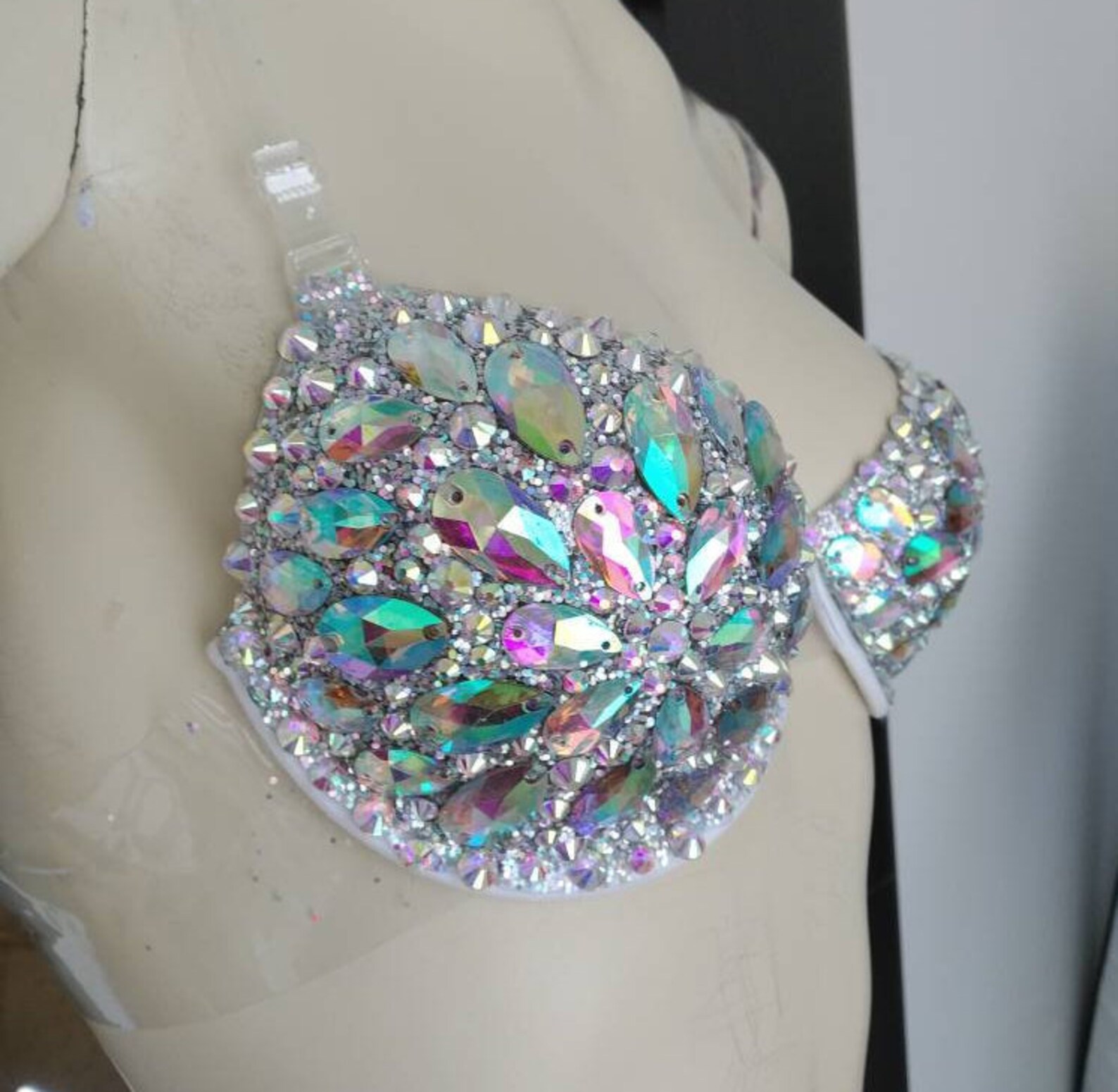 NEW Bra Carnival Show Girl Iridescent Crystals AB Stones Bra | Etsy