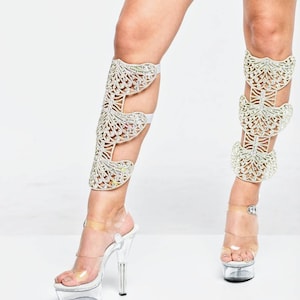 Rhinestone Leg Pieces Leg Sleeves Leg Wrist Crystal Leg Warmers Leglets ...