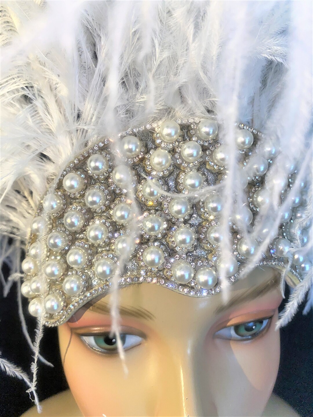 Feather New Model Ostrich Feather New Crystal Headdress Headpiece ...