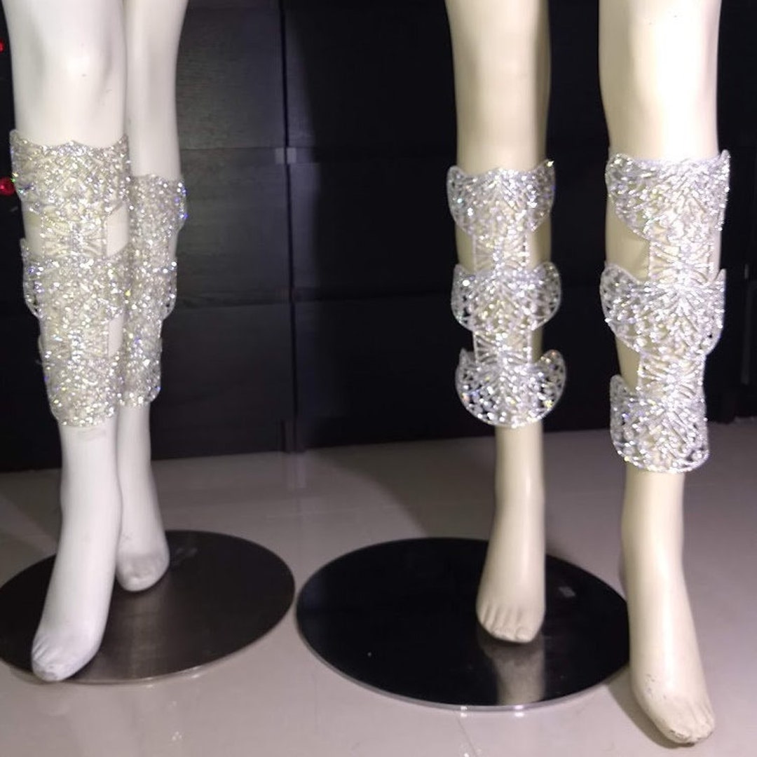 Rhinestone Leg Pieces Leg Sleeves Leg Wrist Crystal Leg Warmers Leglets ...