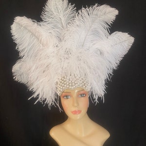 Feather New Model Ostrich Feather New Crystal Headdress Headpiece ...