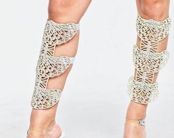 Rhinestone Leg Pieces Leg Sleeves Leg Wrist Crystal Leg Warmers Leglets ...