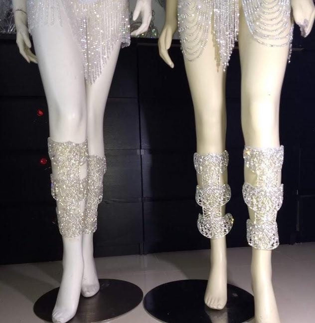 Rhinestone Leg Pieces Leg Sleeves Leg Wrist Crystal Leg Warmers Leglets ...