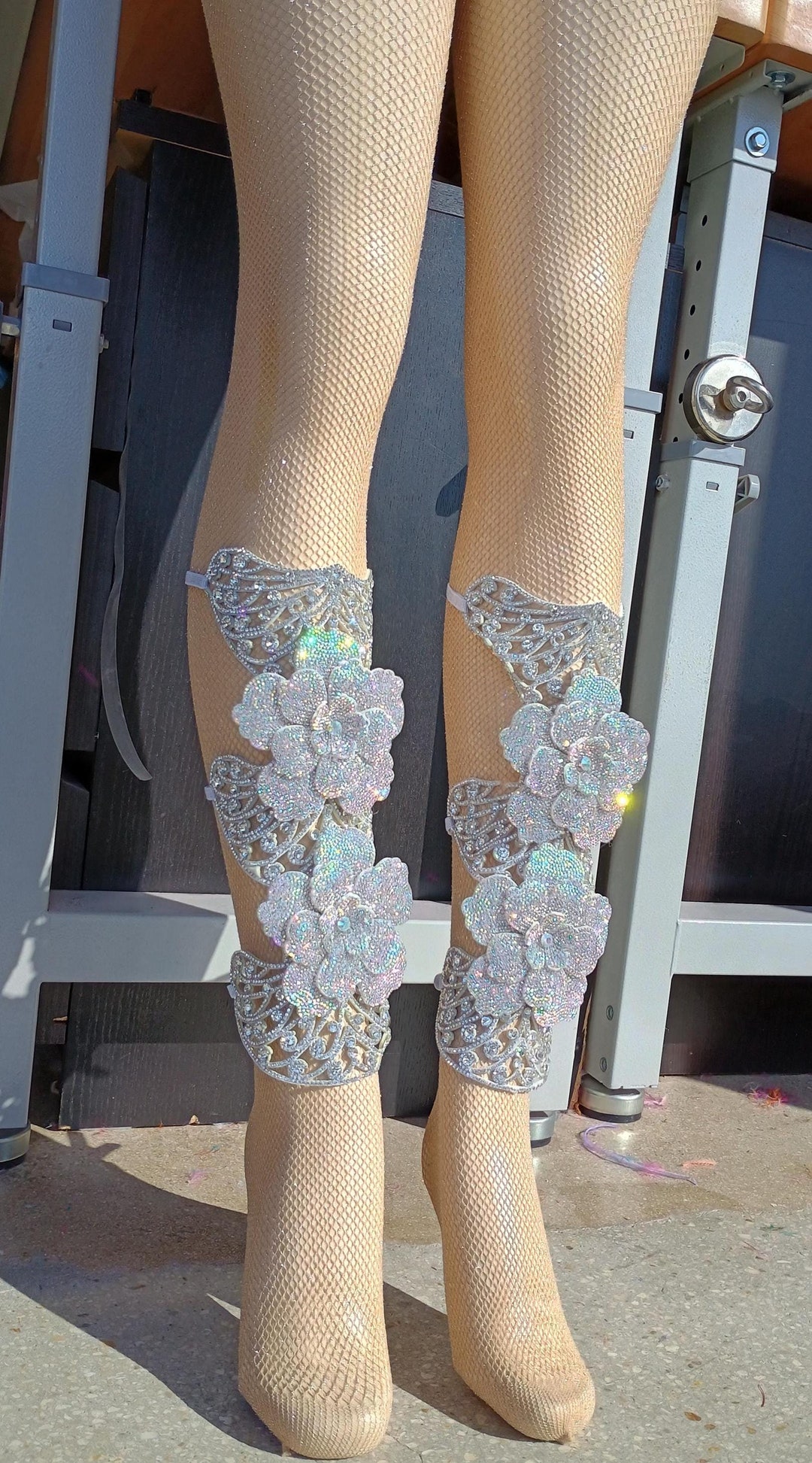 Rhinestone New Crystal Flower Leg Pieces Leg Sleeves Leg Wrist Crystal ...