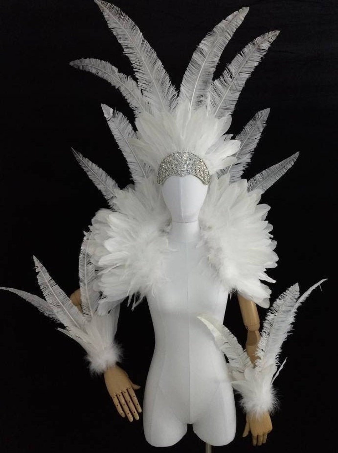 Feather Headdress Collar,headdress and Arm Pieces. Feather Costume ...