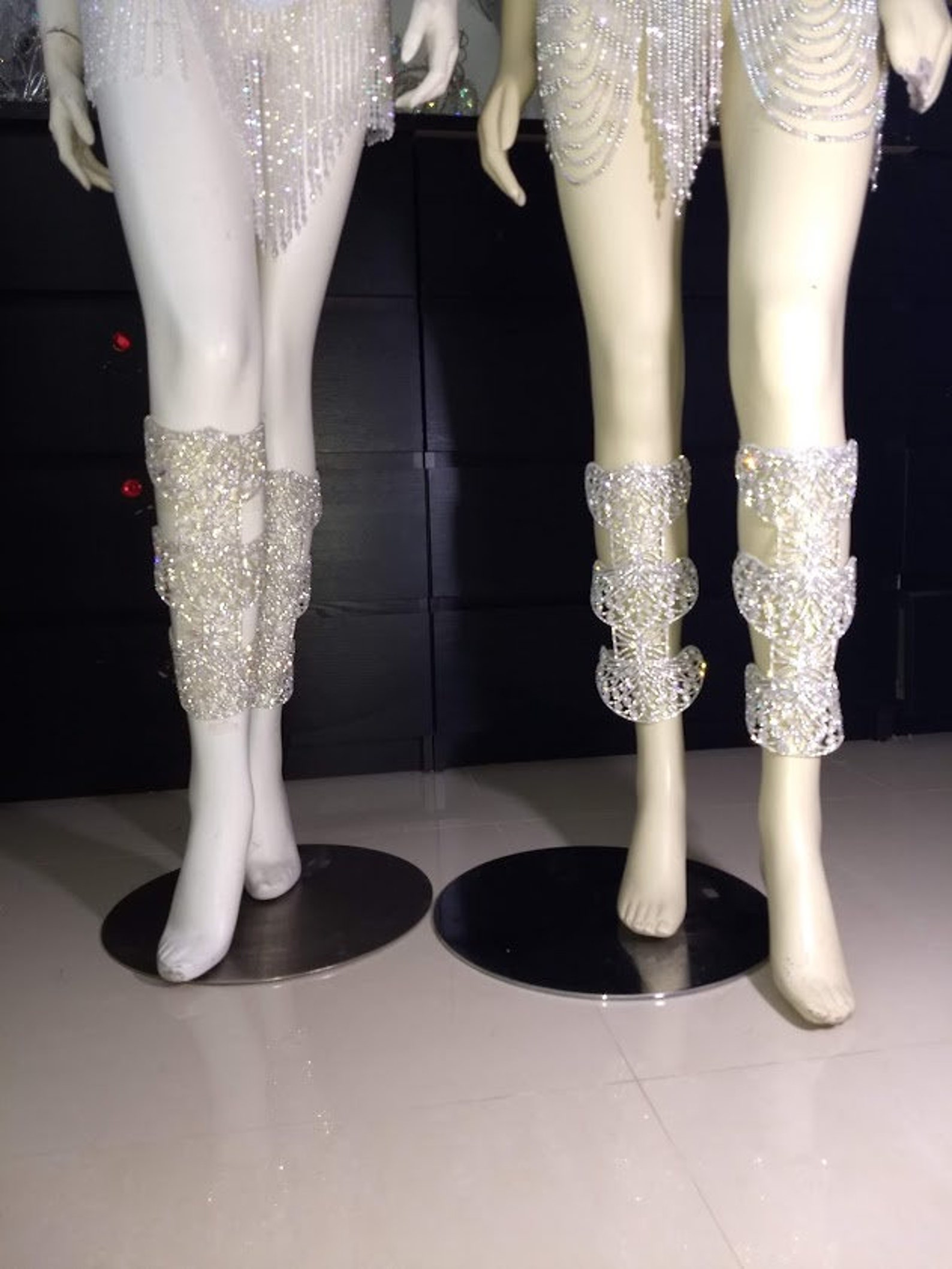 Rhinestone Leg Pieces Leg Sleeves Leg Wrist Crystal Leg - Etsy