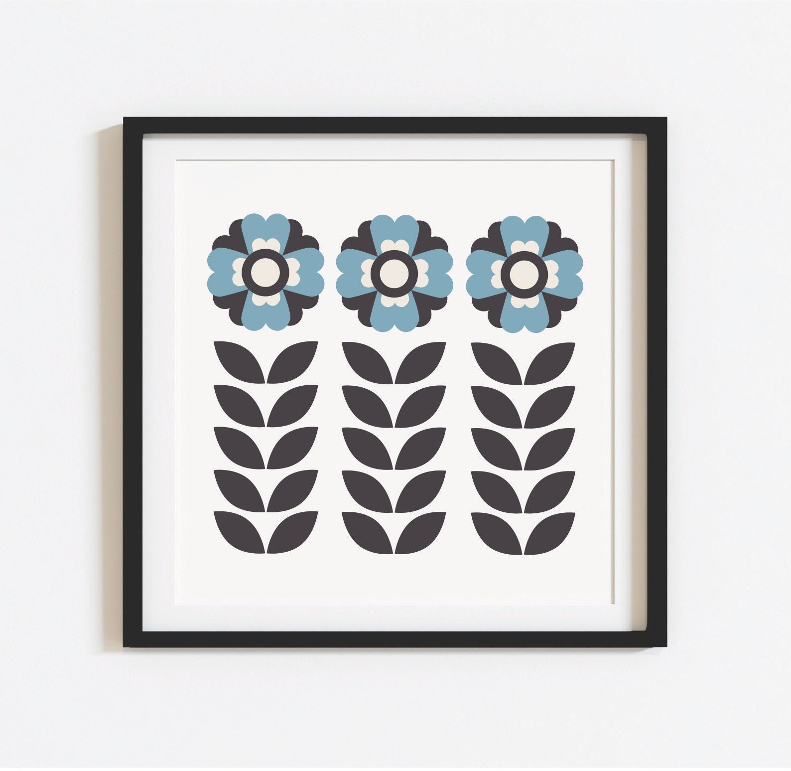 3 Flowers Print 8 x 8 in 10 x 10 in 12 x 12 in Flower Wall | Etsy