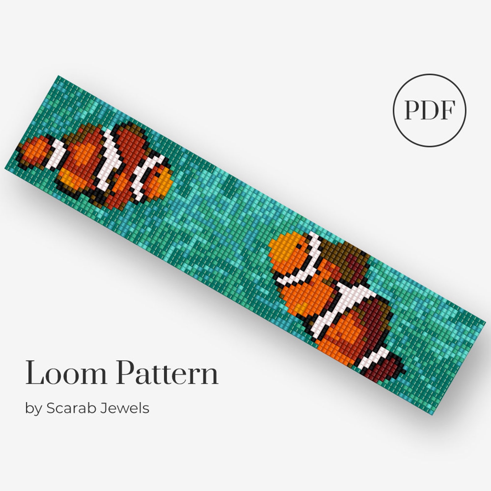 Clown Fish | Loom Beading Bracelet | Cuff Bead Pattern | Miyuki Delica ...