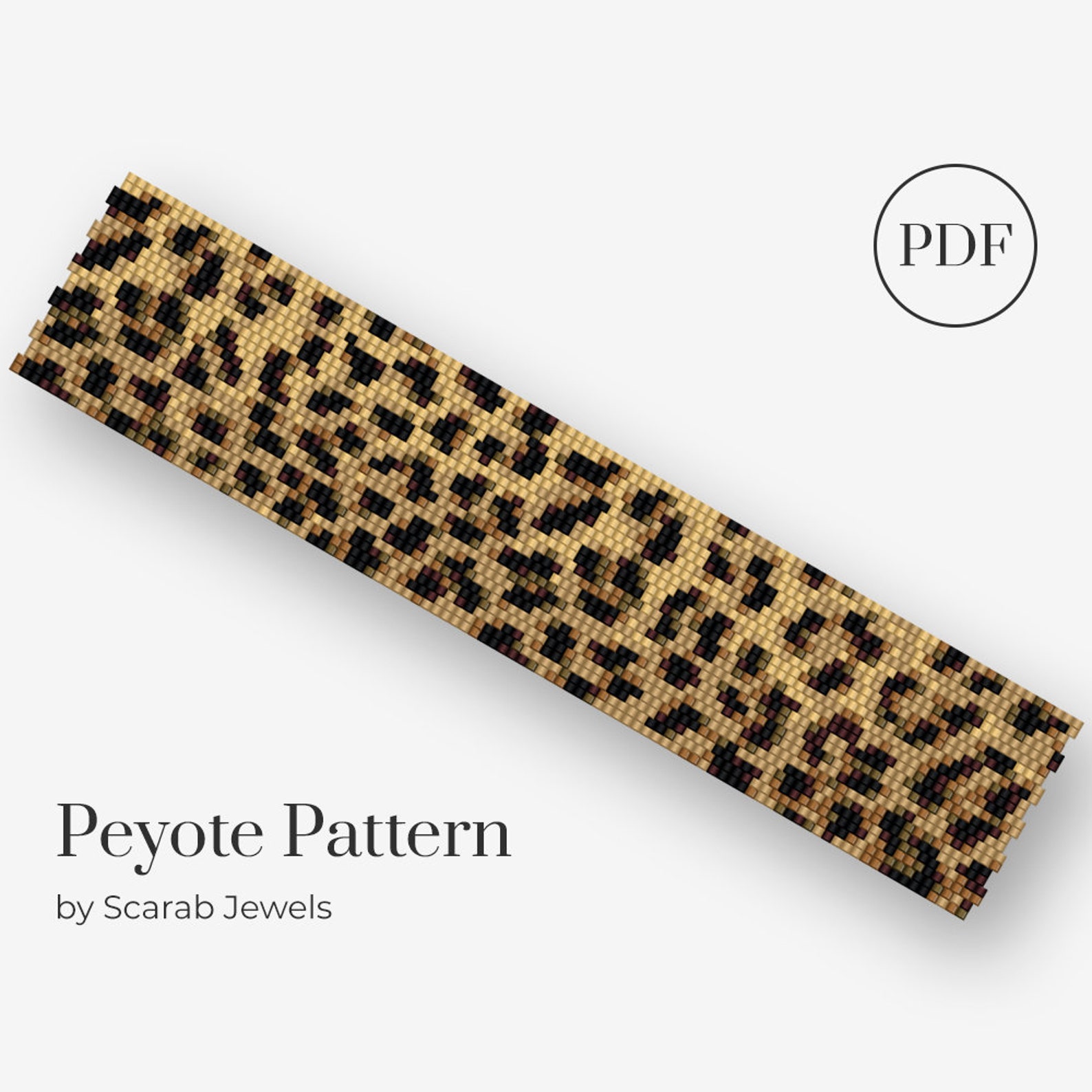 Leopard Print Pattern Peyote Beading Bracelet Cuff Bead - Etsy