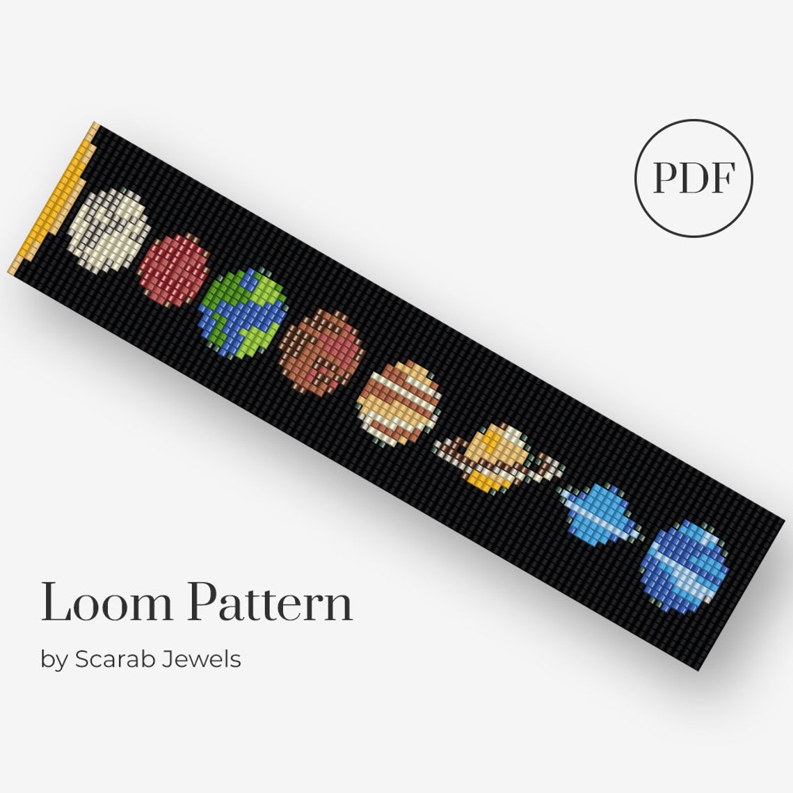 Solar System Pattern | Loom Beading Bracelet | Cuff Bead Pattern ...