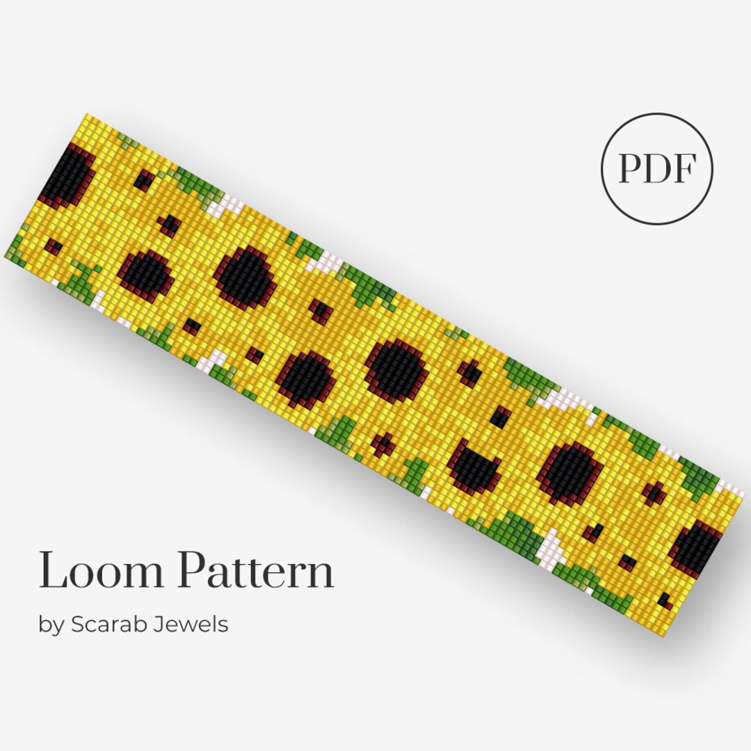 Sunflowers Garland Floral Pattern | Loom Beading Bracelet | Cuff Bead ...
