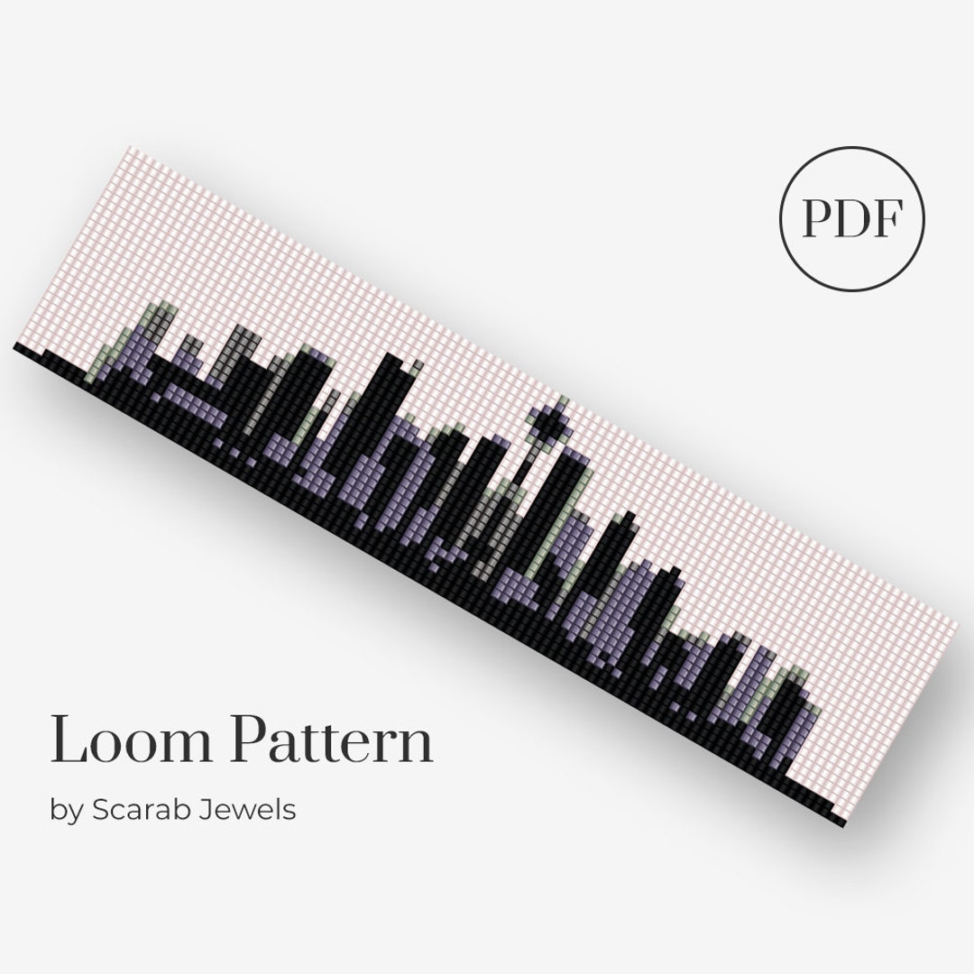 Seattle City Skyline Pattern | Loom Beading Bracelet | Cuff Bead ...