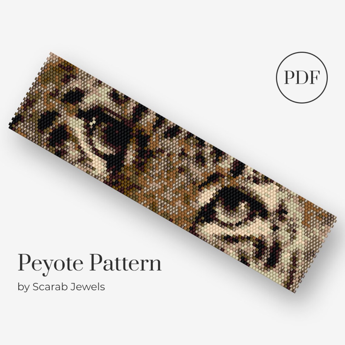Leopard Eyes Pattern | Peyote Beading Bracelet | Cuff Bead Pattern ...