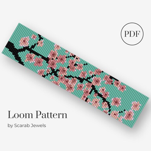 Two Dragonflies Loom Bead Pattern Bracelet Cuff Bookmark - Etsy