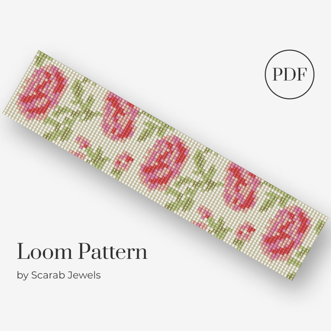 Seamless Vintage Rose Loom Beading Bracelet Cuff Bead | Etsy