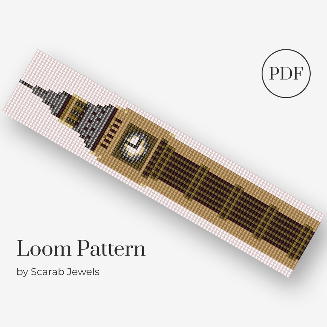 Big Ben Pattern | Loom Beading Bracelet | Cuff Bead Pattern | Miyuki ...