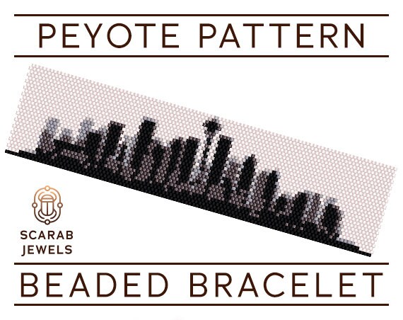 Seattle Skyline Pattern Peyote Beading Bracelet Cuff Bead | Etsy